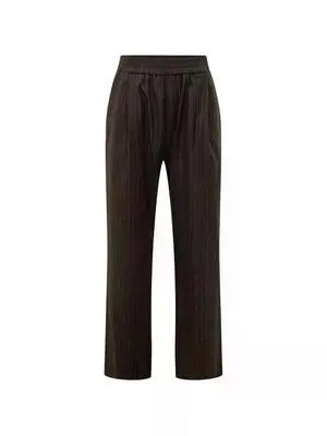 HOSIO Pinstripe-print Pleated Trousers - Brown
