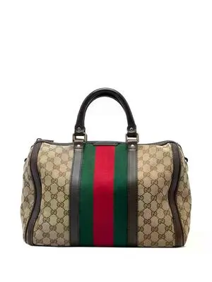 Gucci 2016-2026 Medium Gg Canvas Web Joy Boston Bag Satchel