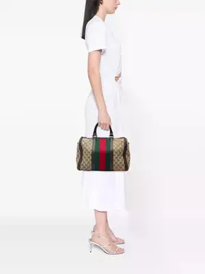 Gucci 2016-2026 Medium Gg Canvas Web Joy Boston Bag Satchel