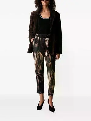 Joseph Ribkoff Abstract-print Drawstring-waist Trousers