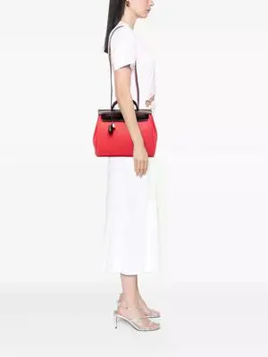 Hermès 2023 Toile Herbag Zip 31 Satchel - Red
