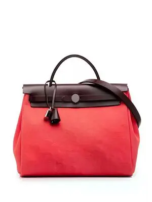 Hermès 2023 Toile Herbag Zip 31 Satchel - Red
