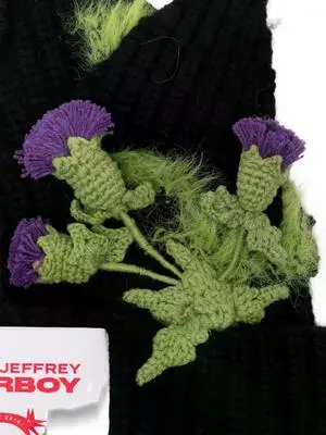 CHARLES JEFFREY Crochet Thistle-embellished Beanie Hat