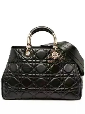 Dior 2023 Large Lambskin Cannage The Lady 95.22 Bag Satchel - Black