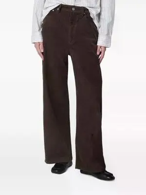 DUNST Wide-leg Corduroy Trousers - Brown