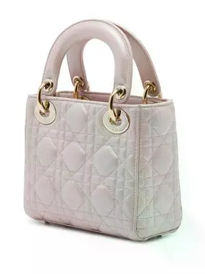 Dior 2017 Mini Pearlescent Lambskin Cannage Lady Satchel