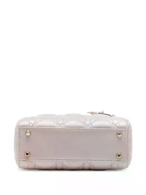 Dior 2017 Mini Pearlescent Lambskin Cannage Lady Satchel