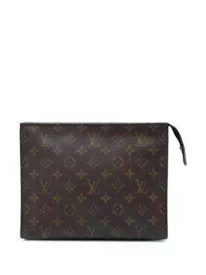 LOUIS VUITTON 2021-2026 Monogram Toiletry Pouch 26 Clutch Bag - Brown