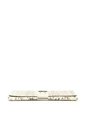 Valentino Garavani 2000-2017 Snake Print Leather Rockstud Clutch Bag