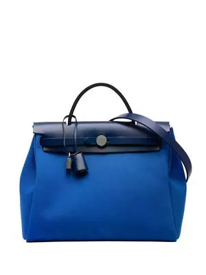 Hermès 2022 Toile Herbag Zip 31 Satchel - Blue