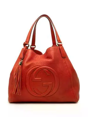 Gucci 2000-2015 Medium Calfskin Soho Cellarius Tote Bag - Orange