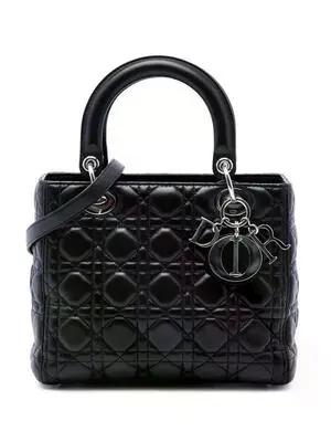Dior 2015 Medium Lambskin Cannage Lady Satchel