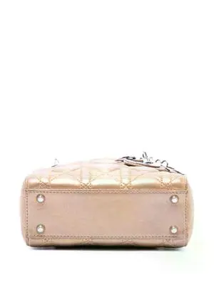 Dior 2015 Mini Iridescent Lambskin Cannage Lady Satchel
