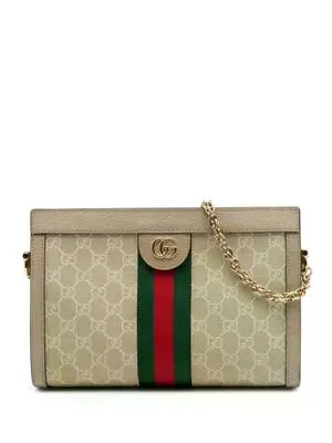 Gucci 2016-2026 Small Gg Supreme Web Ophidia Chain Crossbody Bag - Brown