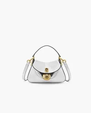 Marc Jacobs Locker Crossbody In Metallic Leather Bag - Silver