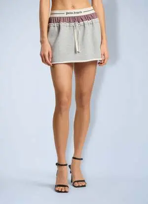 Palm Angels Classic Logo Double Layered Skirt - Gray