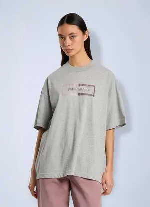 Palm Angels Stud Box Logo Loose Tee - Gray