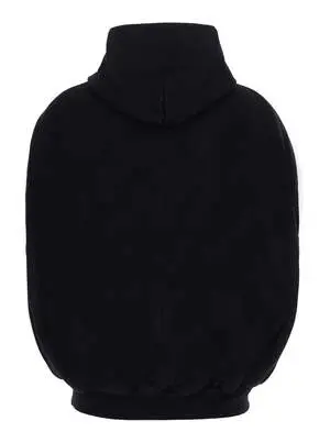 Balenciaga Black Sweatshirt With Fixed Hood And Cape Effect In Cotton For