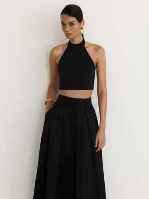 REISS Otto Halterneck Cropped Top