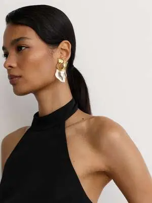 REISS Otto Halterneck Cropped Top
