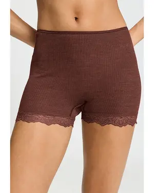 Hanro Merino Wool & Silk Lace Trim Pajama Shorts