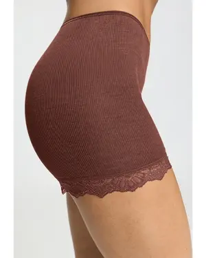 Hanro Merino Wool & Silk Lace Trim Pajama Shorts