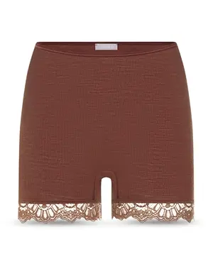 Hanro Merino Wool & Silk Lace Trim Pajama Shorts