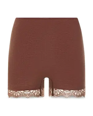 Hanro Merino Wool & Silk Lace Trim Pajama Shorts