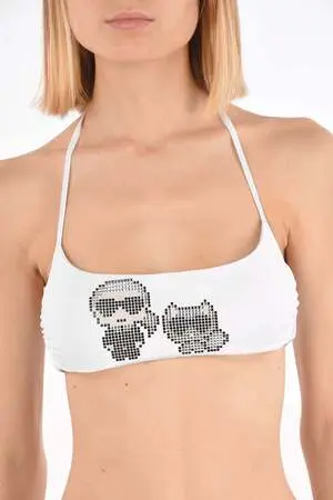 Karl Lagerfeld Studded Bandeau Bikini Top