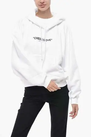 Off-White Slogan-print Drawstring Hoodie - White