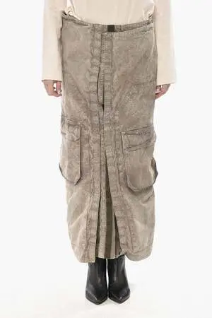 Y/project Maxi Cargo Denim Skirt - Brown