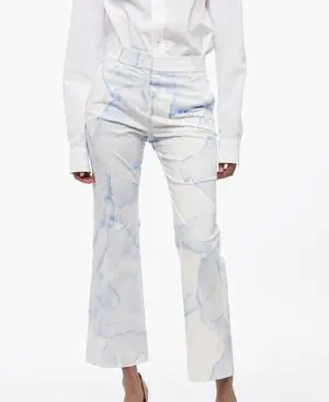 True Royal Marble-print White Trousers