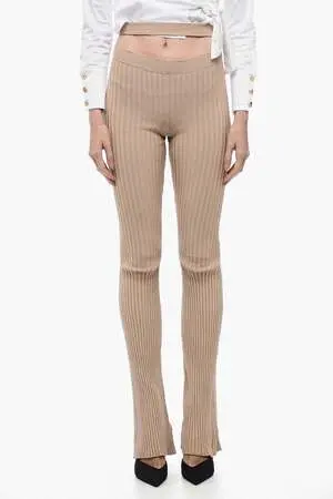ANDREĀDAMO Cut-out Flared Pants - Beige