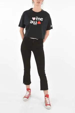 CONVERSE Logo-print Cropped T-shirt