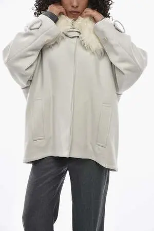 Stella McCartney Coat With Removable Collar - Gray