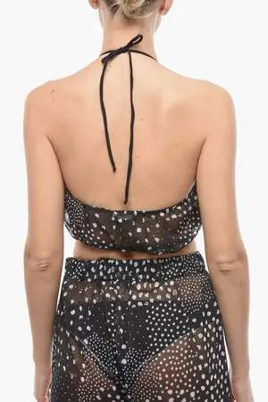 Karl Lagerfeld Logo-print Halterneck Top