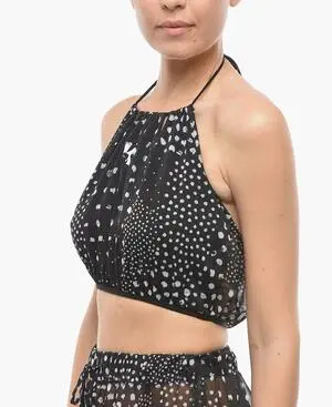 Karl Lagerfeld Logo-print Halterneck Top