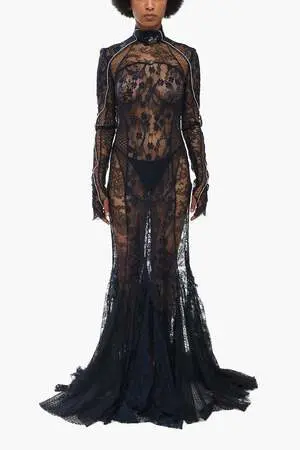 Off-White Flower Wheel Long Dress