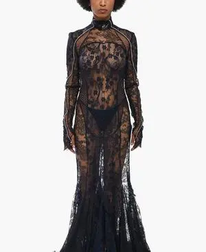 Off-White Flower Wheel Long Dress