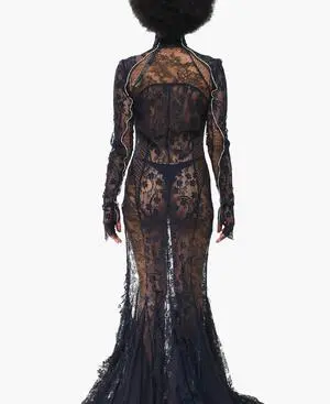 Off-White Flower Wheel Long Dress