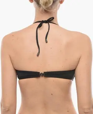 Karl Lagerfeld Striped Bandeau Bikini Top