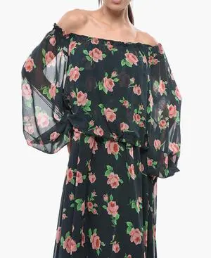 ROTATE BY BIRGER CHRISTENSEN Long Floral-print Dress