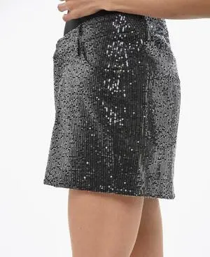 ROTATE BY BIRGER CHRISTENSEN Sequin Twill Mini Skirt