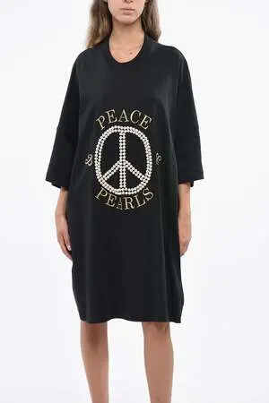 Moschino Oversized Beaded T-shirt Dress