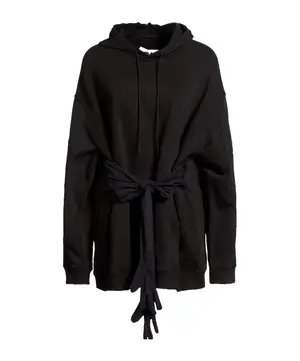 MAISON MARGIELA Solid-color Hooded Sweatshirt - Black
