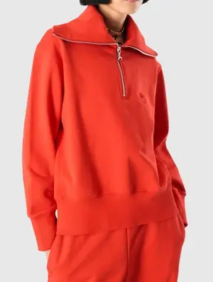 MARINE SERRE Half-zip Fleece Sweatshirt