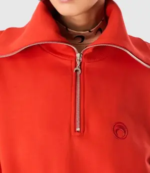 MARINE SERRE Half-zip Fleece Sweatshirt
