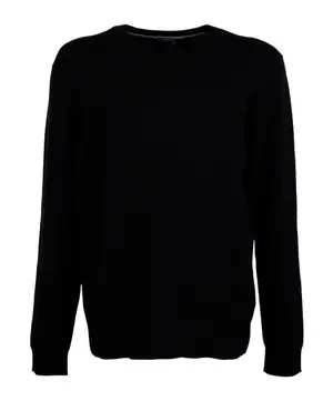 Peserico Diamond Jacquard Crew Neck Knit Sweater - Black