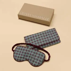 Olivia Von Halle Audrey Lazuli Geometric Eye Mask