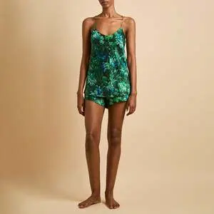 Olivia Von Halle Bella Eden Floral Camisole Set - Green